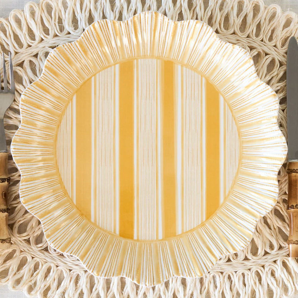 Cabana Stripe Melamine Dinner Plate Set/4 - Seagrass – Juliska