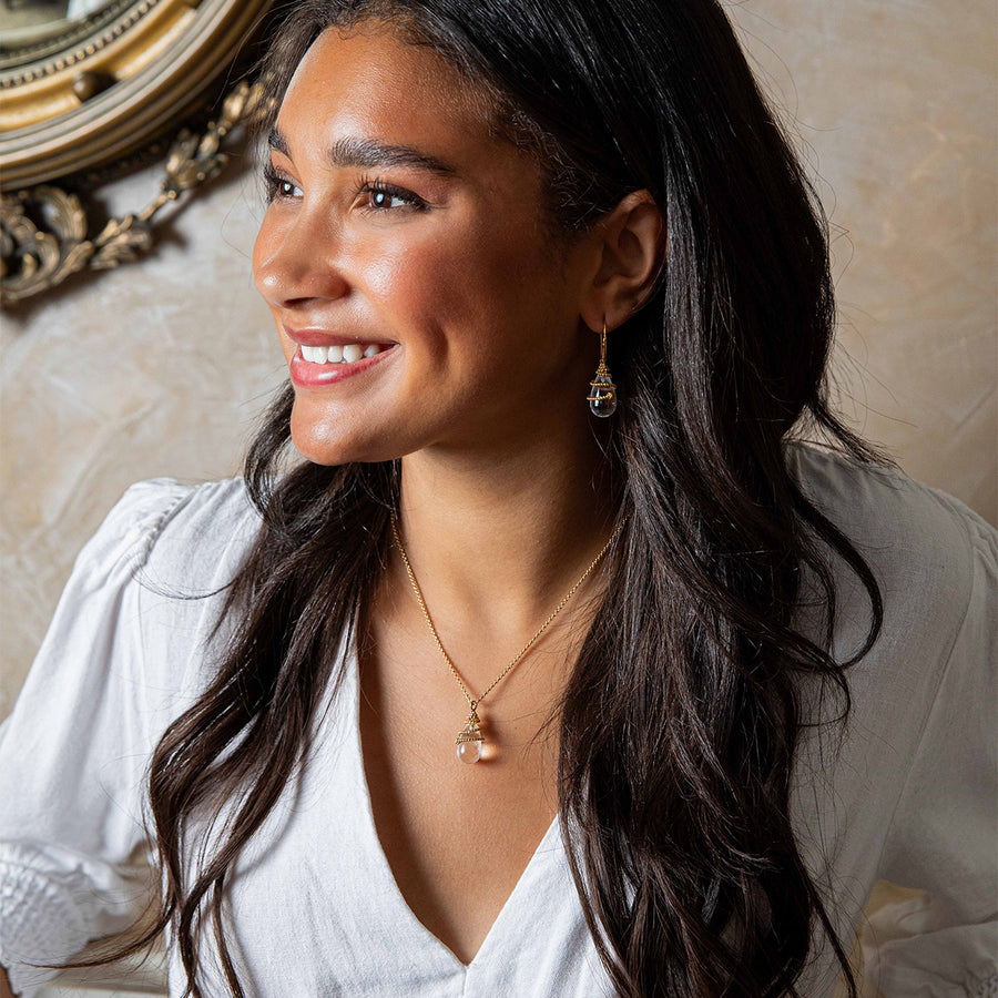 Lily Drop Earrings - Clear Quartz – Juliska